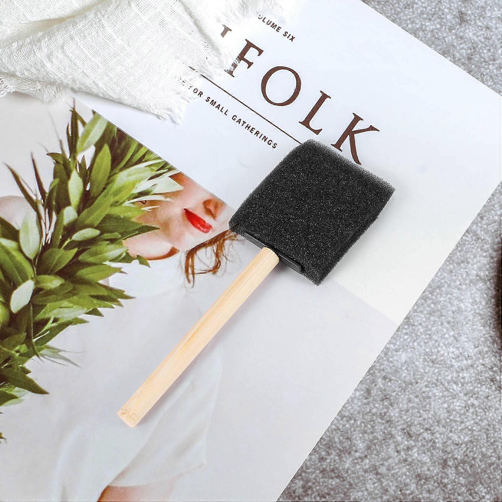 2 inch Foam Sponge Wood Handle Paint Brush Set (Value Pack of 40) - Lightweight, durable and ...