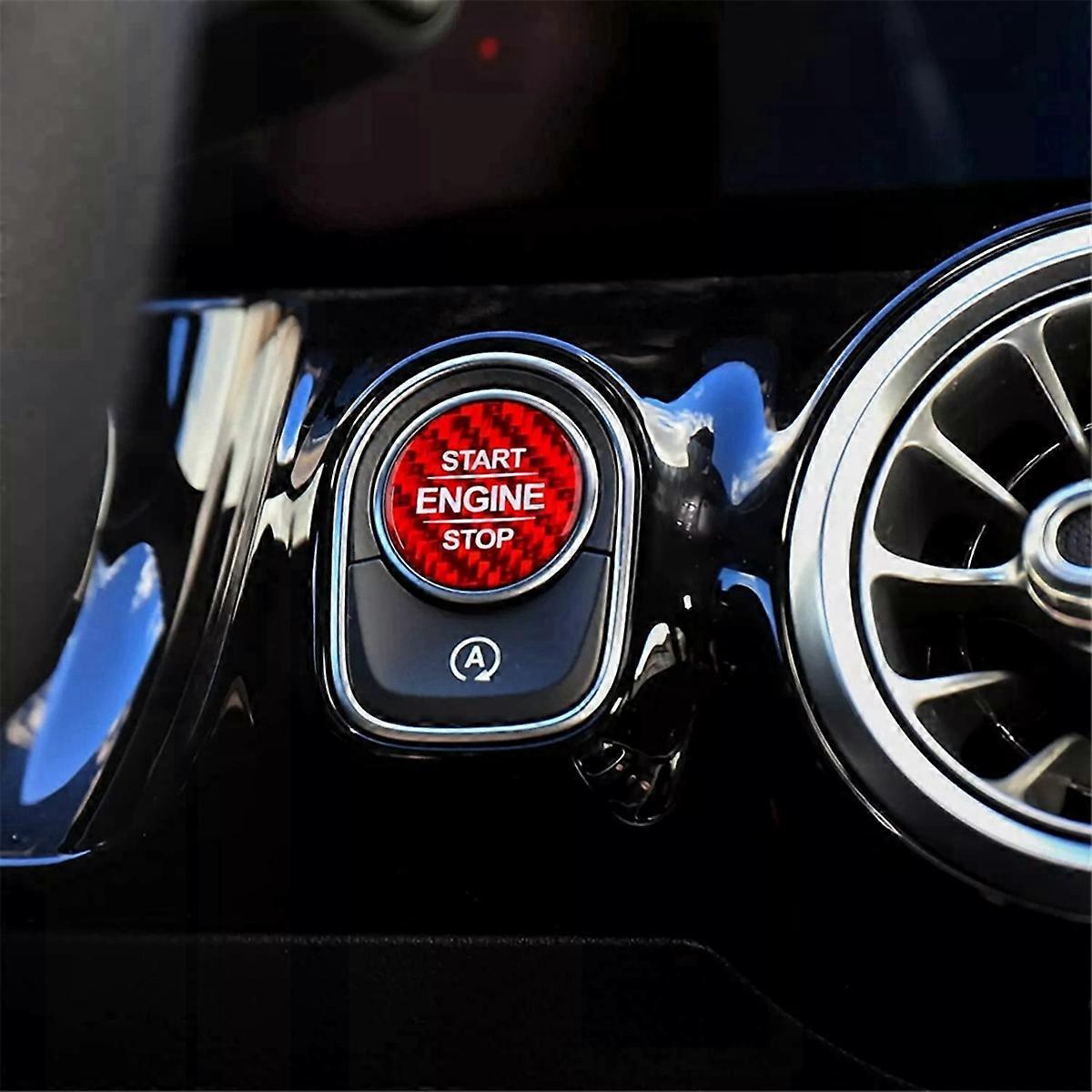 Red Carbon Fiber Engine Start Button Sticker for Benz W177 Glb X247 ...