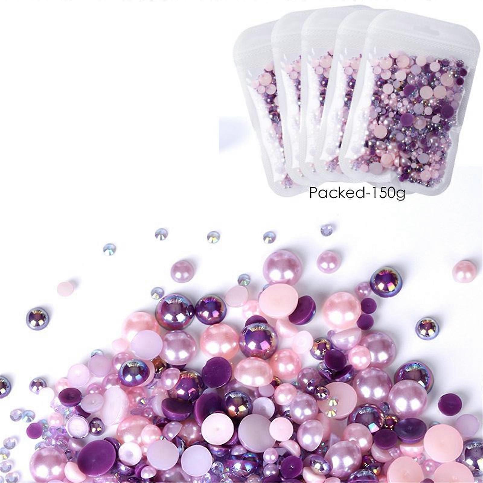 Flatback Pearls for Crafts, Assorted Sizes Half Round Pearls Beads ...