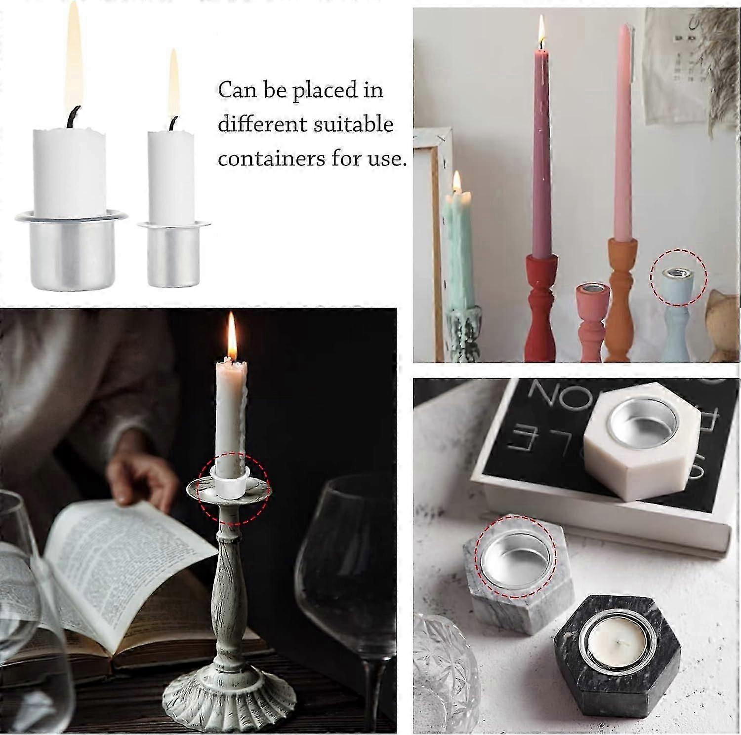 40pcs Mini Metal Candle Inserts Candlestick Holder Cup 2 Size Aluminum ...