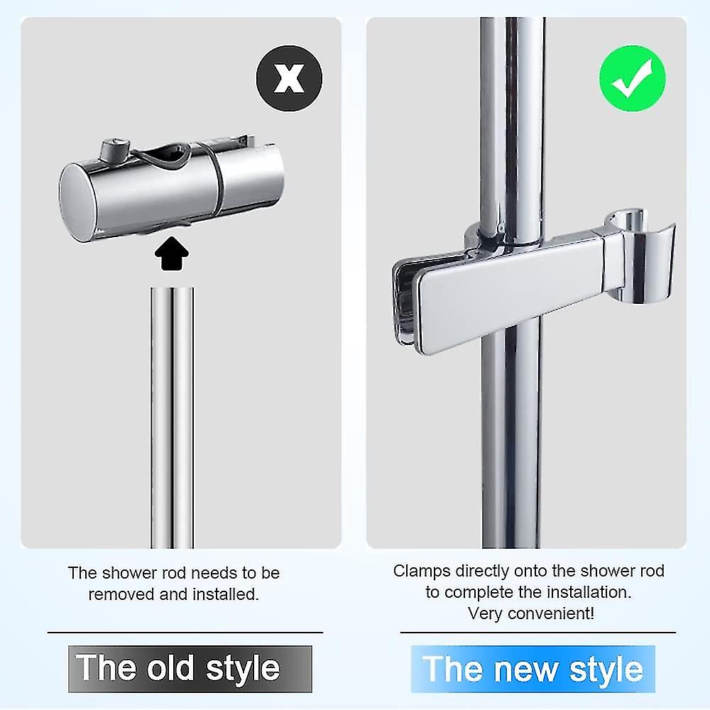 Adjustable Shower Head Bracket Universal 18-25mm Slide Bar 45 Rotation ...