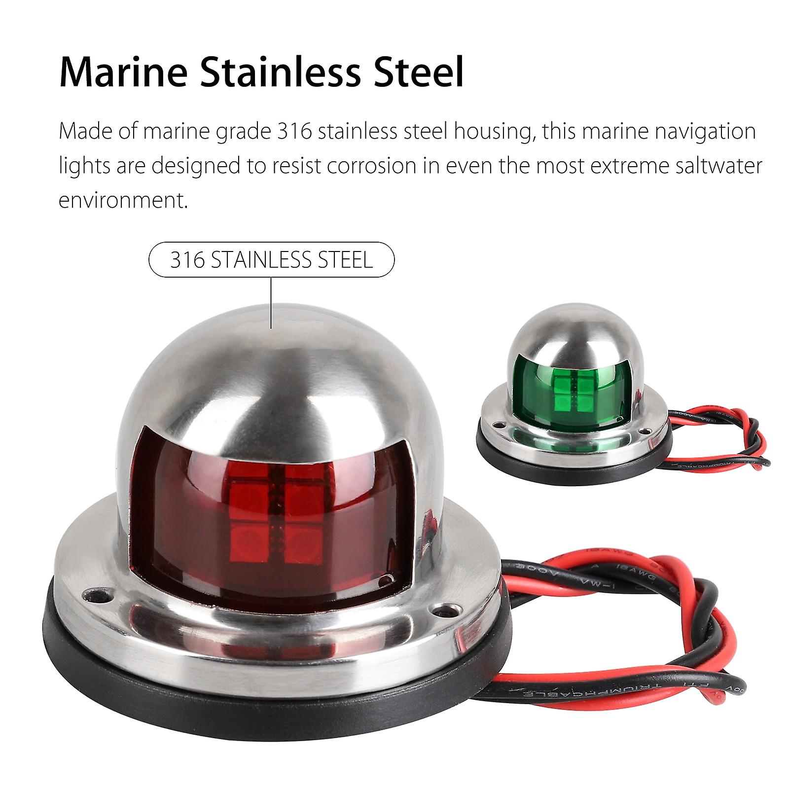 2pcs LED Navigation Lights Deck Mount, 12V New Marine Sailing Lights ...