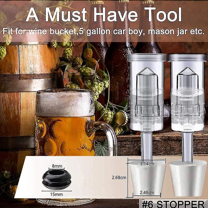Fermentation Lids Airlock Kit With 6stopper, Locks Fermentation Airlock ...