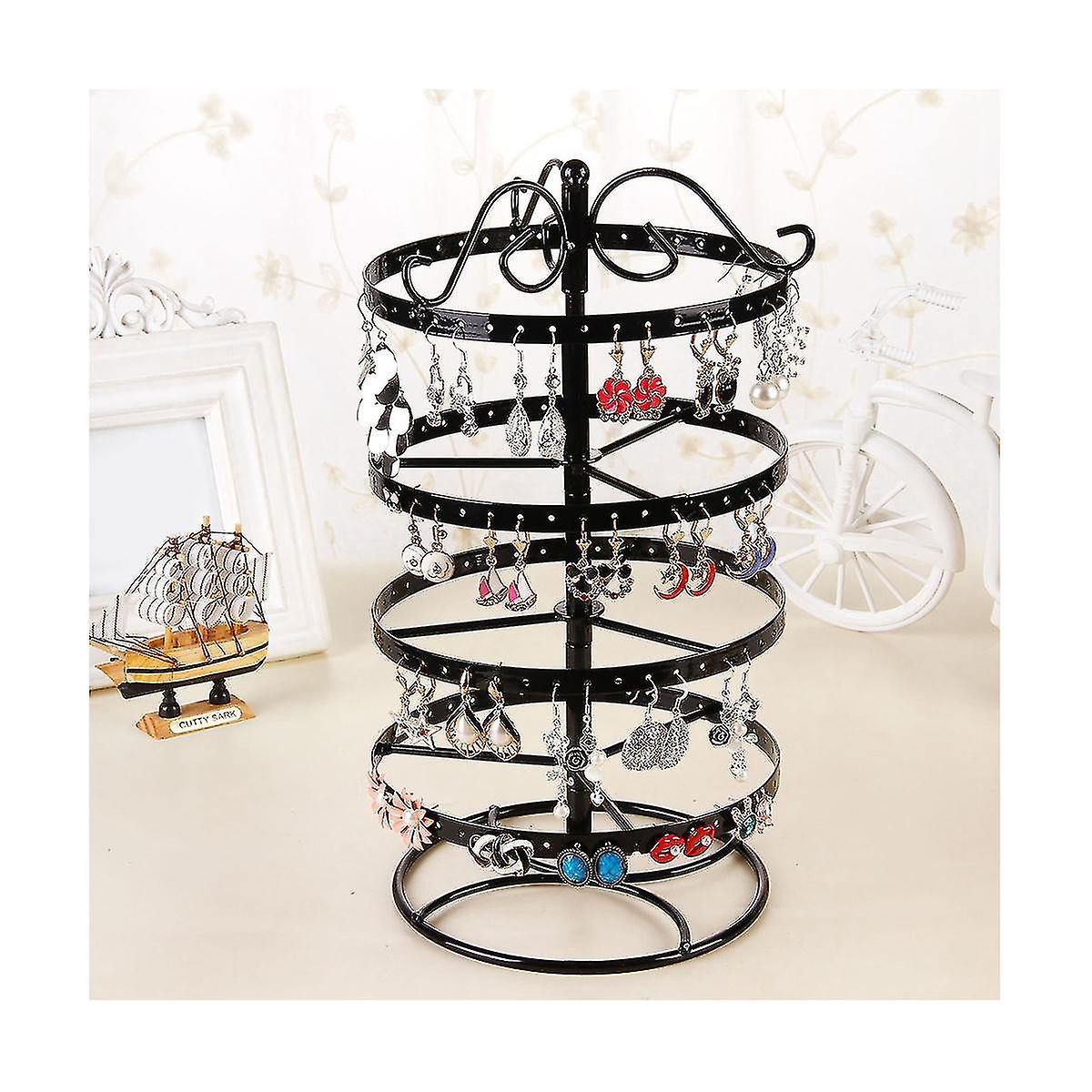 Wrought Iron Four-story Rotating Jewelry Rack Jewelry Rack Earring ...