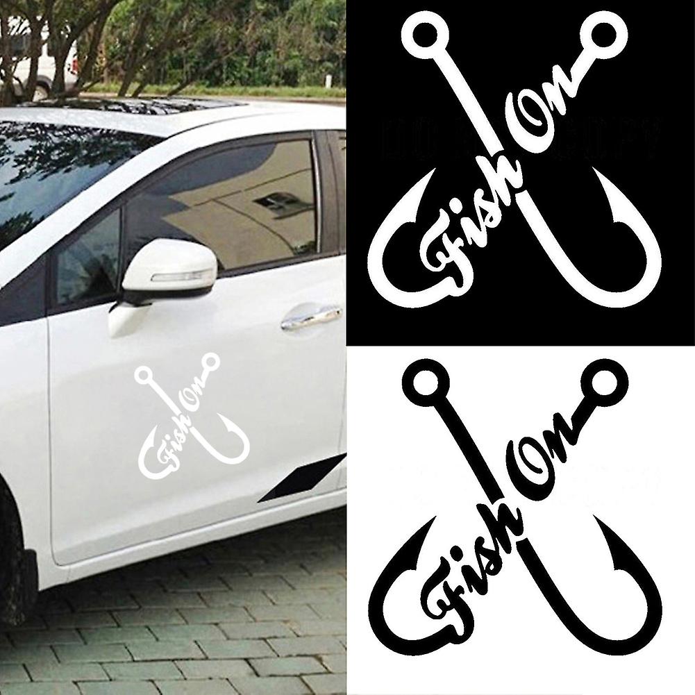 Fish On Fishing Hook Tackle Reflective Car Window Decal Sticker DIY ...