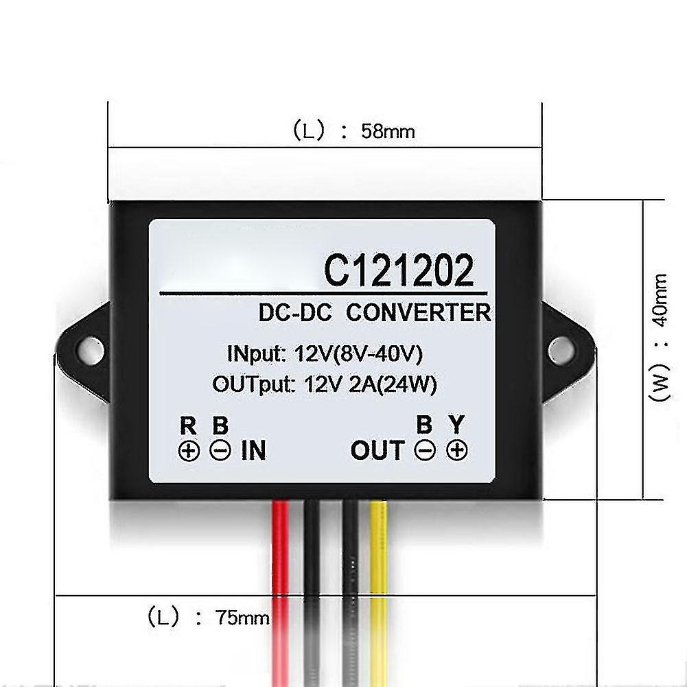 C121202 Dc 12v To Dc 12v 2a Waterproof Voltage Regulator Stabilizer ...