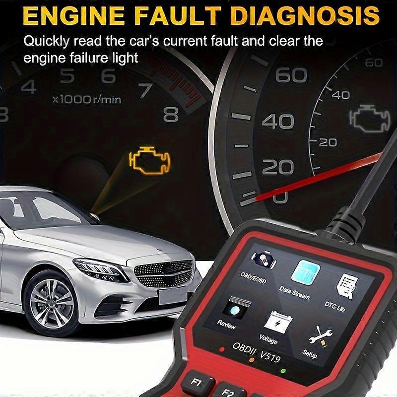 V519 Car Diagnostic Scanner, OBD2 Live Data, Engine Fault Codes ...