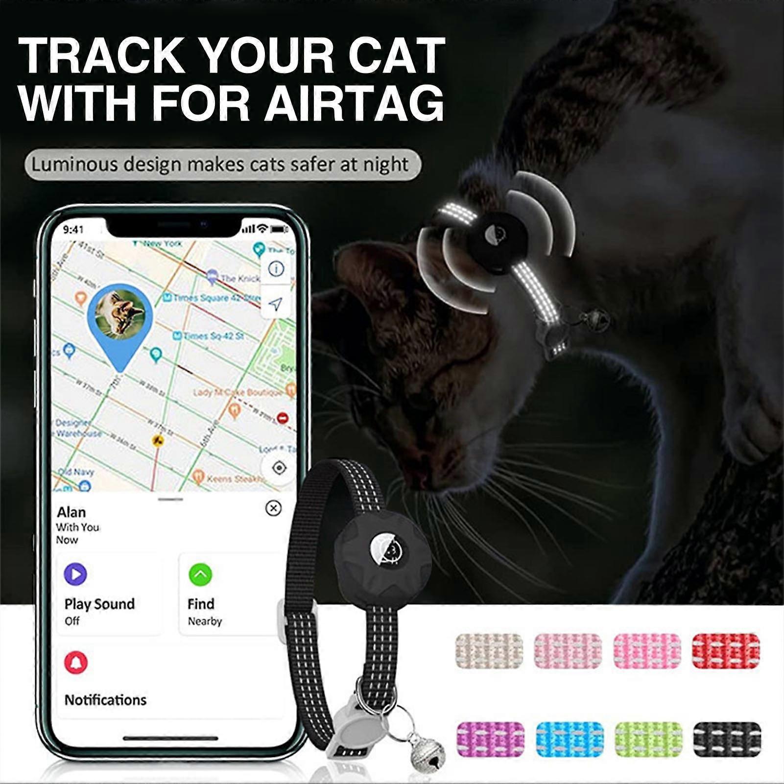 Cat Tracker Collar with Reflective Strips Waterproof Adjustable Pet ...