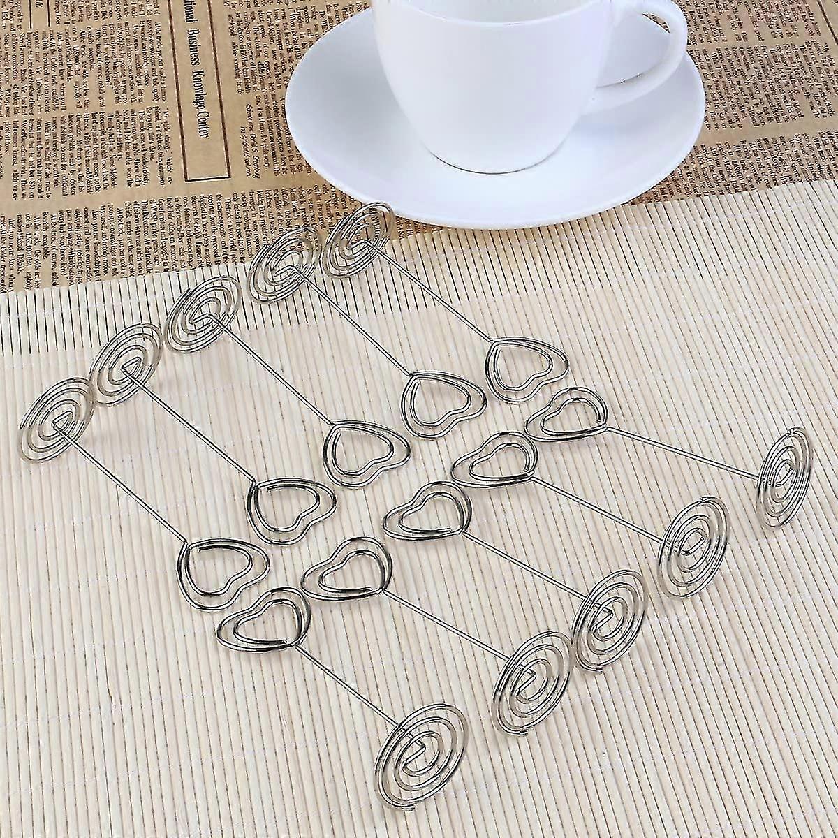 10 Pcs Card Holder Photo Holder Clip Heart Card Holder Wedding Place ...