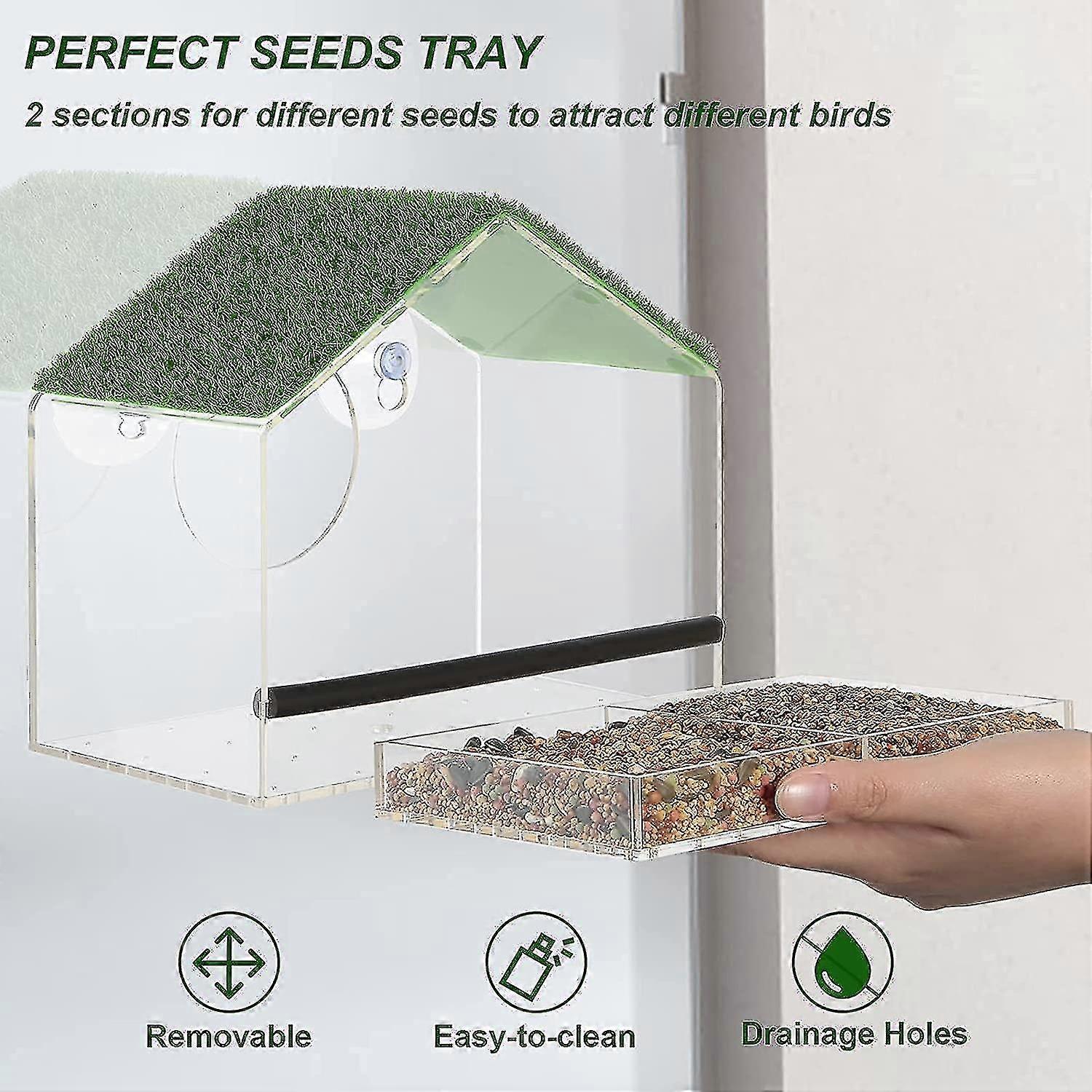 Window Bird Feeder With Strong Suction Cups Bird Window Feeder With ...