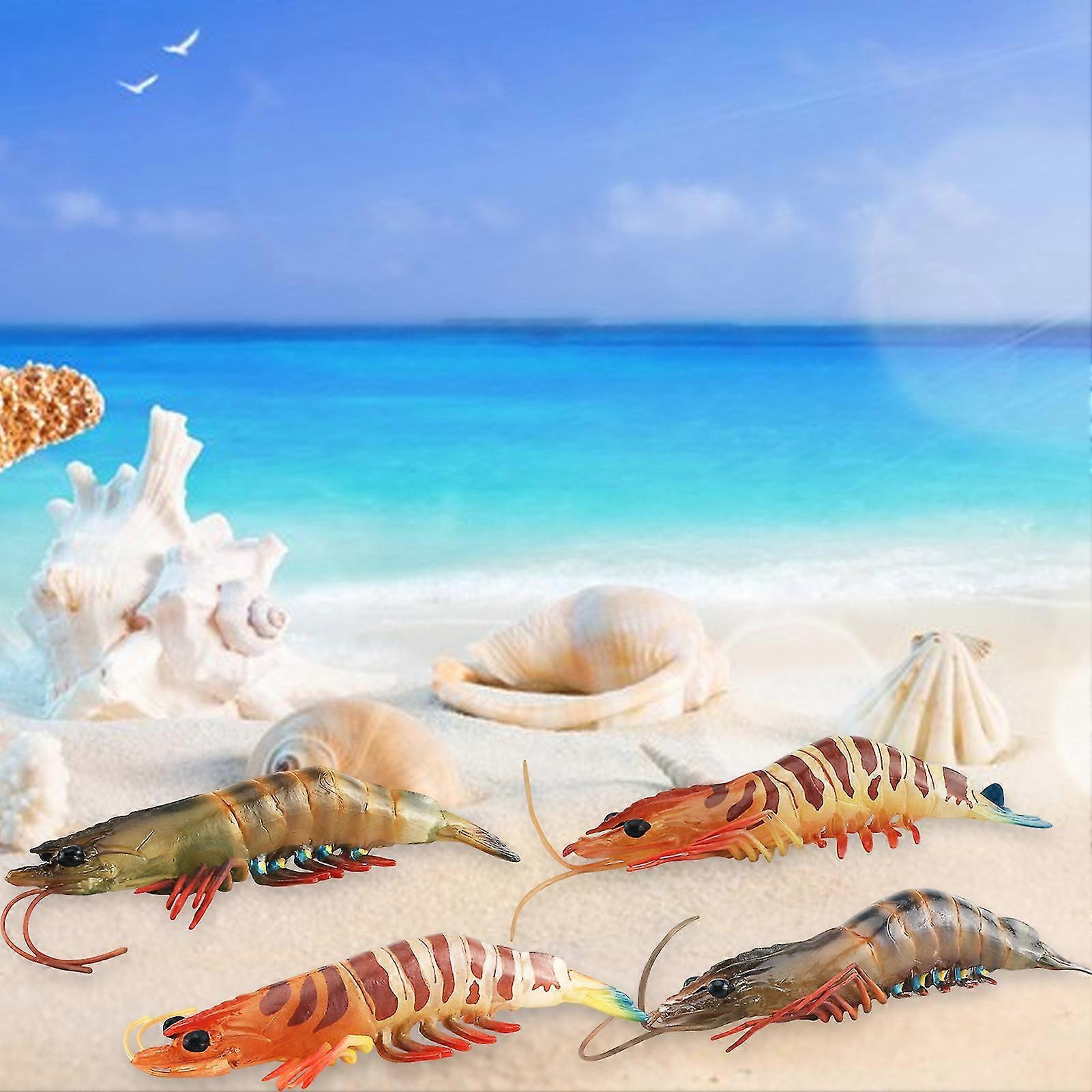 Shrimp Statue Model Realistic Penaeus-monodon Tiger Shrimp Miniature ...