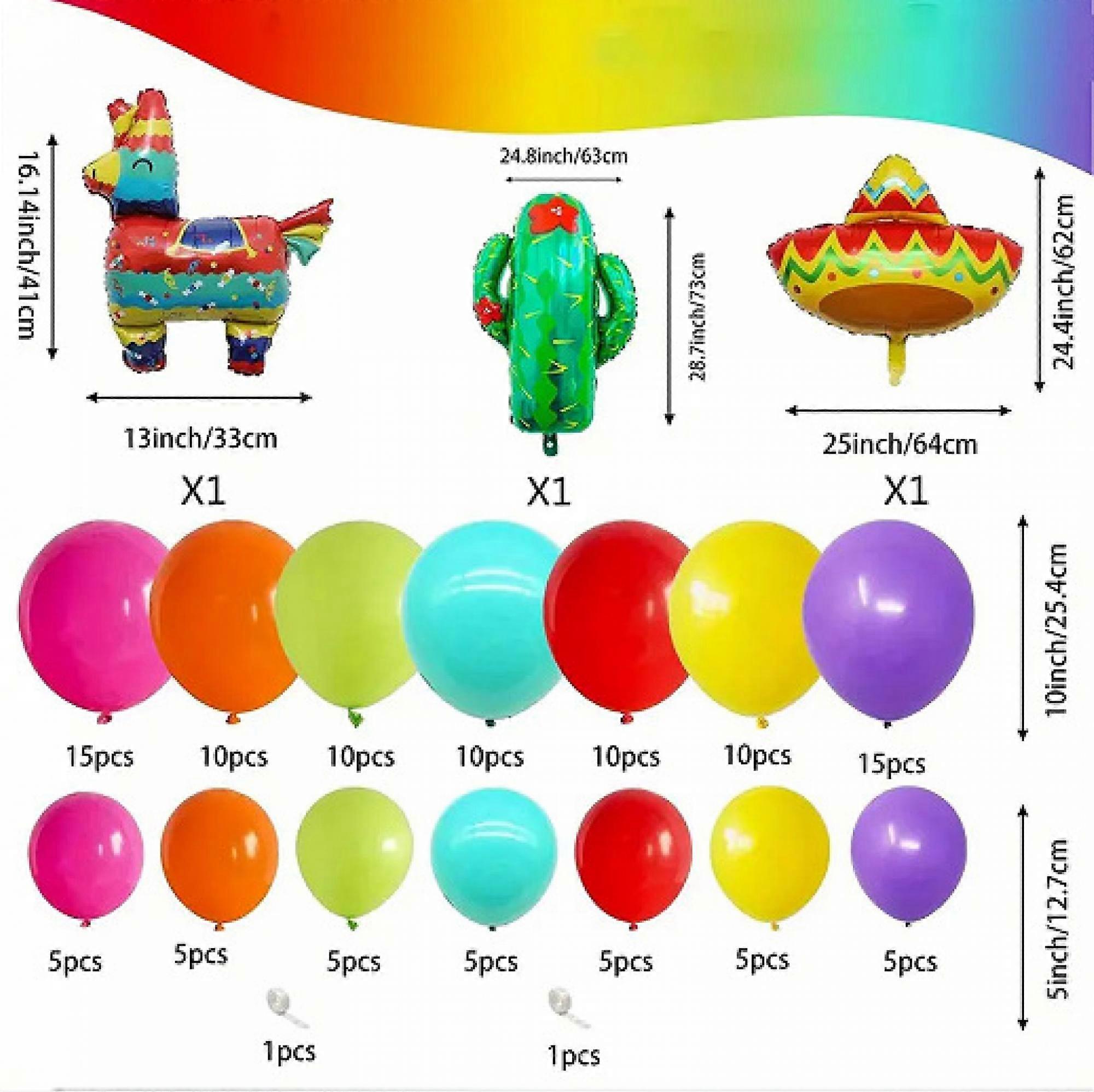 121Pcs Mexican Fiesta Taco Party Decorations, Fiesta Balloon Arch ...