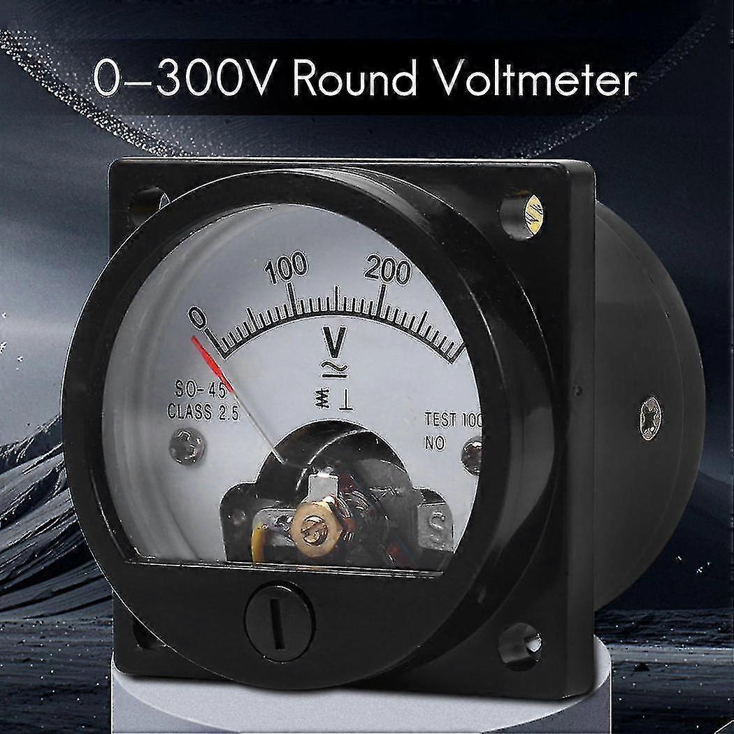 Ac 0-300v Round Analog Dial Panel Meter Voltmeter Gauge Black | Fruugo UK