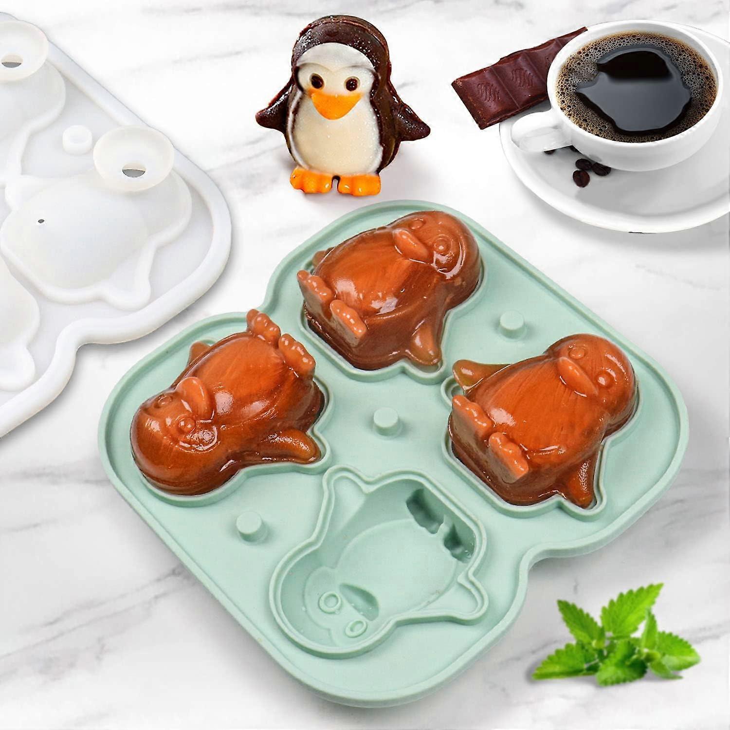 Penguin Ice Cube Molds,Fun Shaped Ice Cube Tray,Make 4 Cute Penguin Ice ...