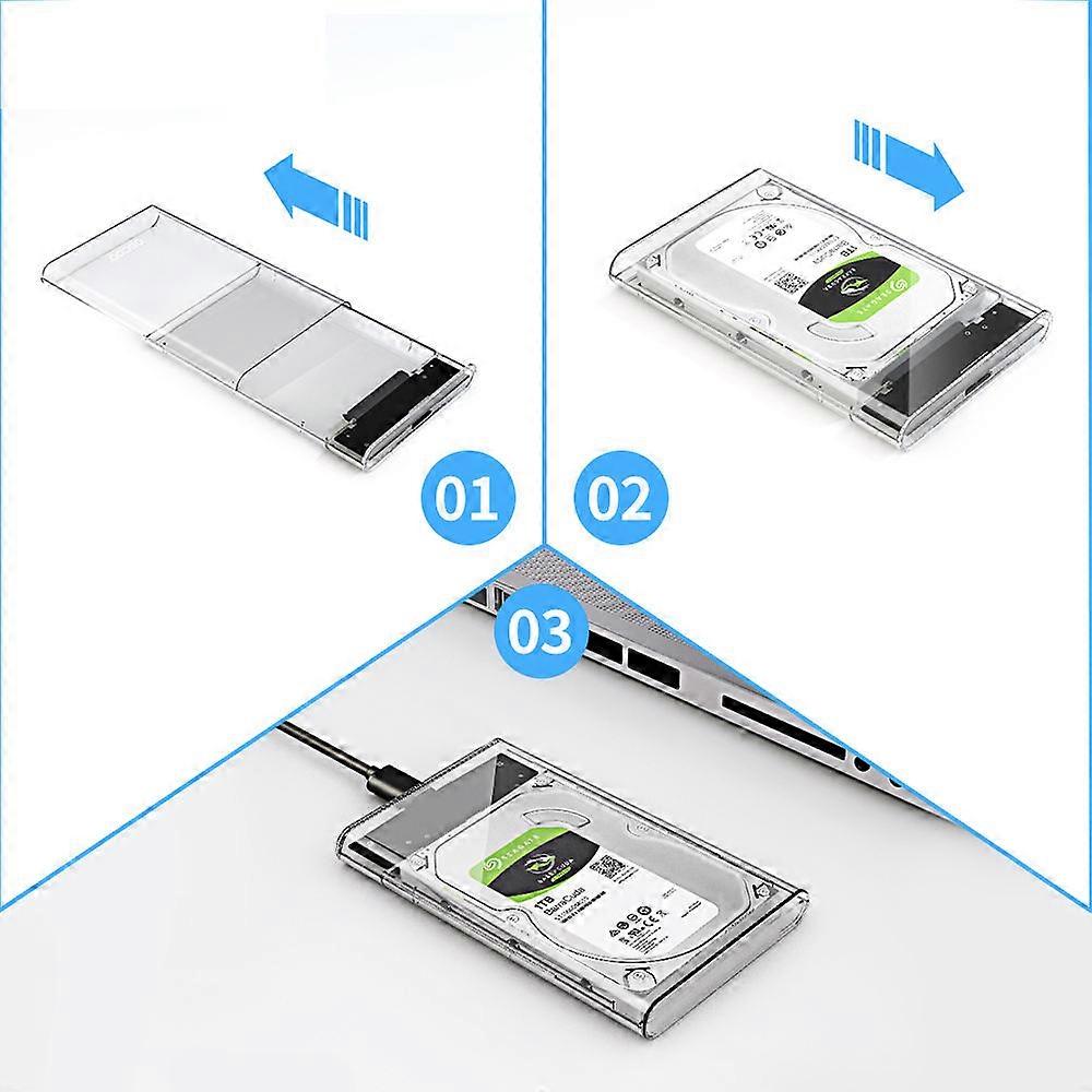 TISHRIC External HD Case 2.5 HDD Case SSD External Hard Drive Box Enclosure 6Gbps 10TB SATA to ...