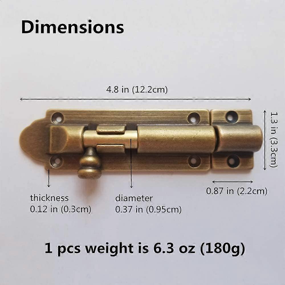 Solid Cast Brass Barrel Bolt, Antique Brass Door Sliding Latches, Heavy Duty Door Sliding Bolt ...