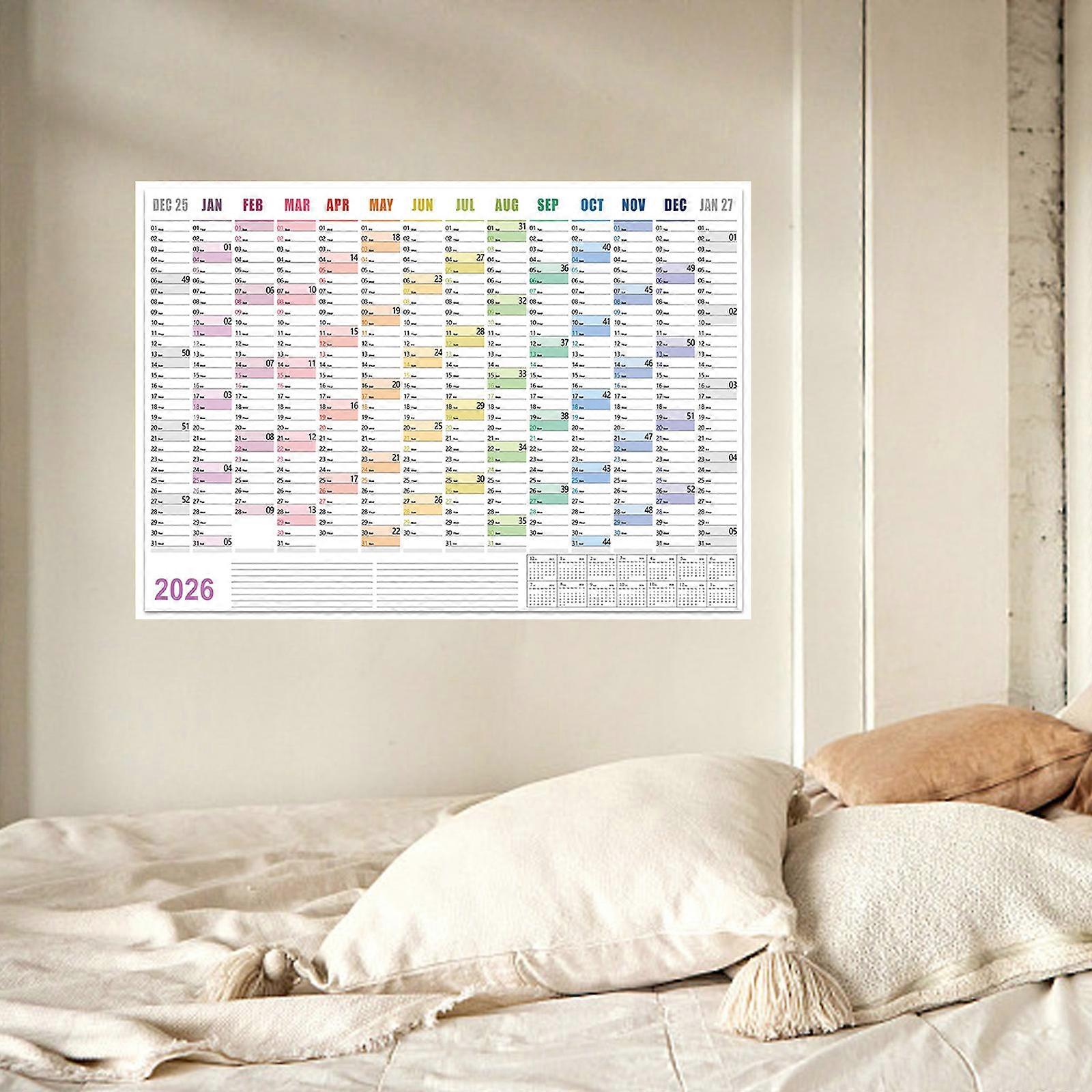 2026 Wall Mounted Calendar Yearly Planner Full Year to View Calendar ...