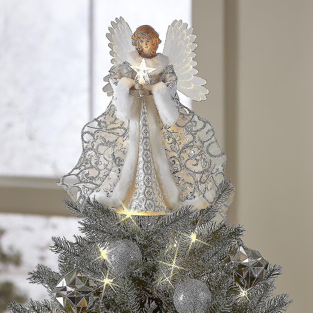 Winter Promotion,christmas Tree Toppers - Acrylic, White Angel Topper ...