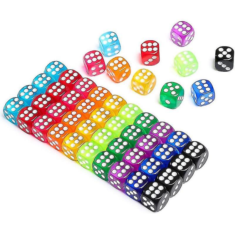 50 Pieces Colored Dice, 6 Sided Dice Compatible Board Games, Bulk Dice ...