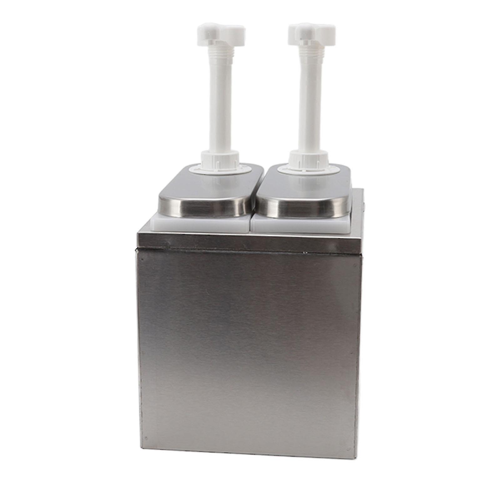 Sauce Dispenser 1L Double Pump Plastic and Stainless Steel Condiment ...