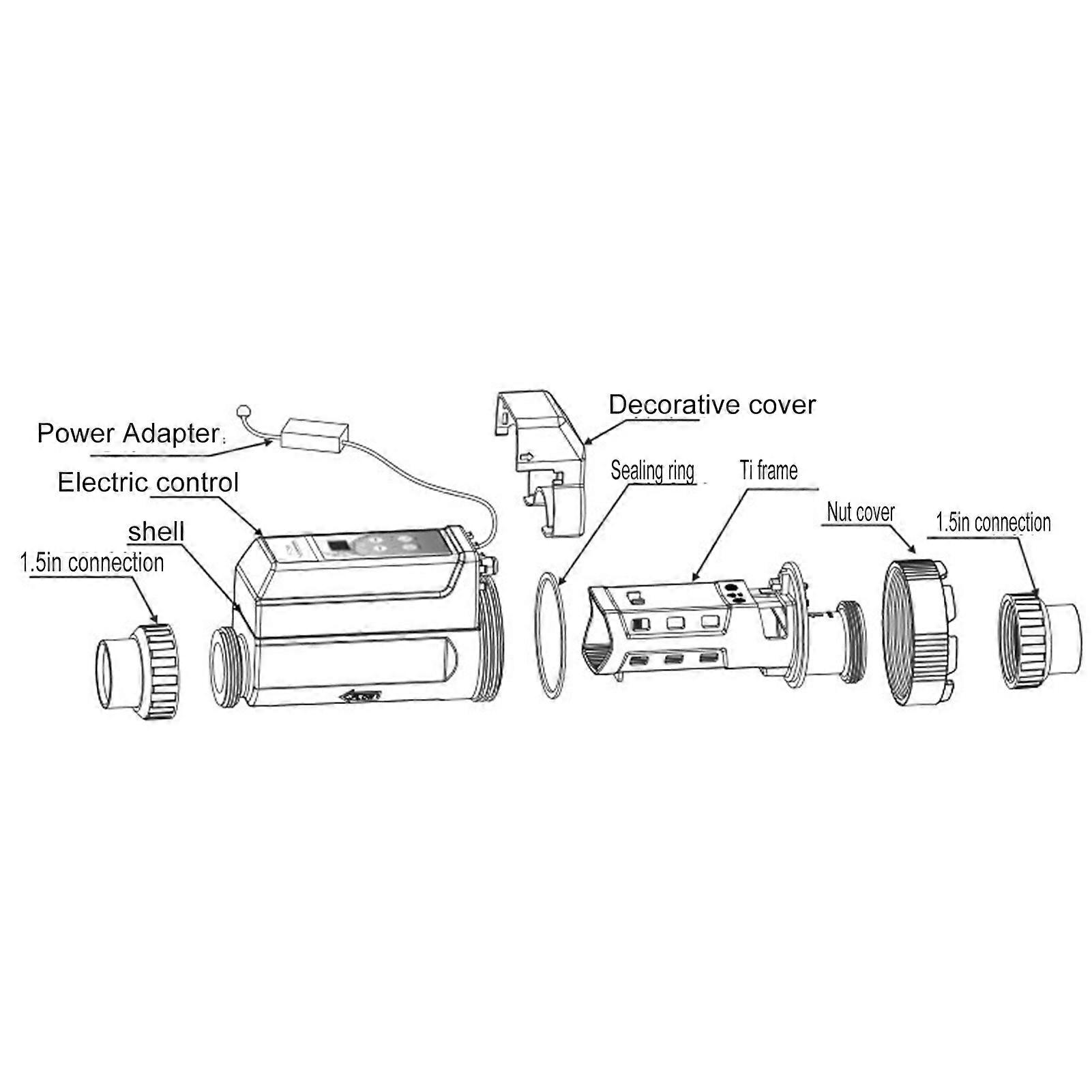 16g/h Saltwater Chlorine Generator Electrolysis Salt Chlorinator for ...