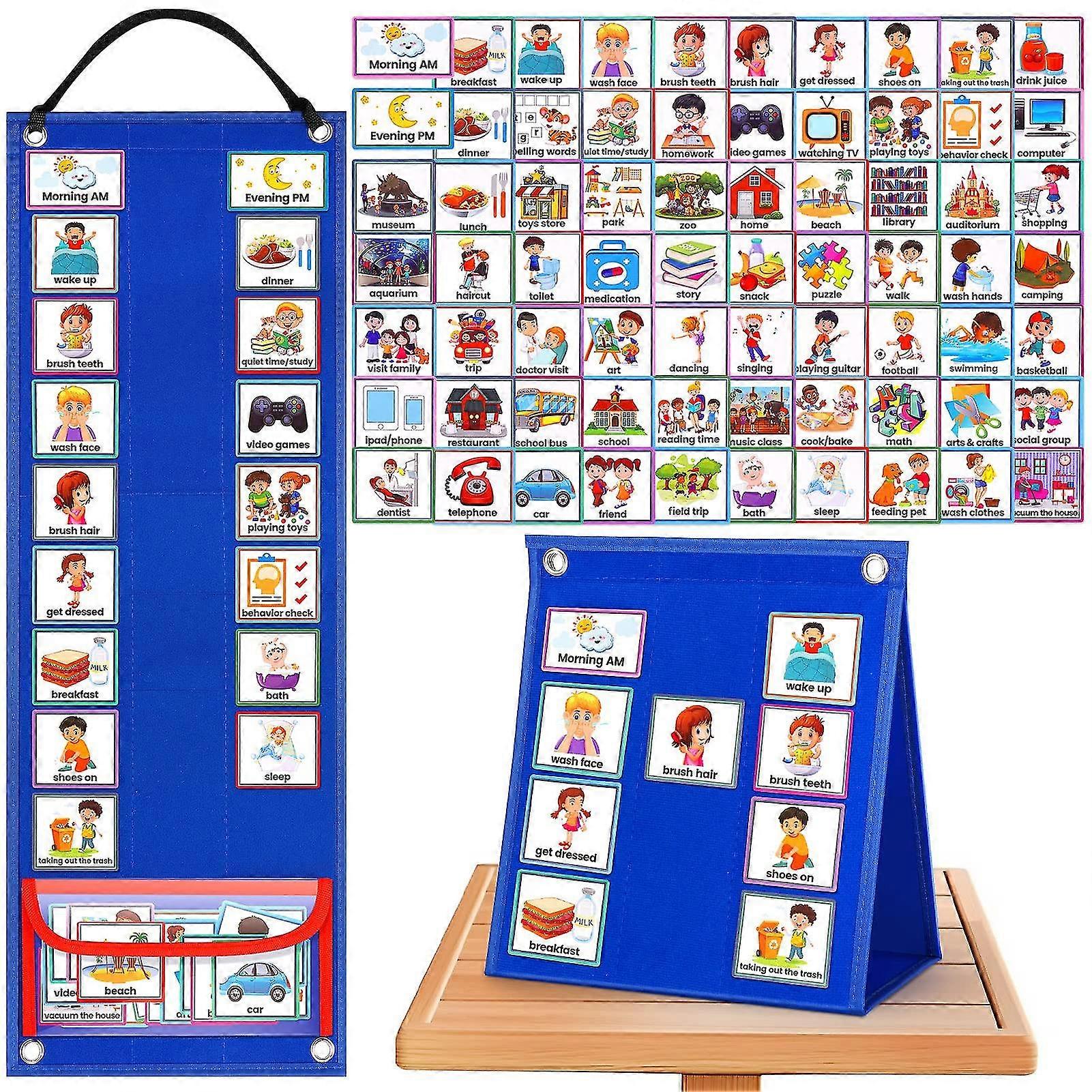 Horario Visual, Tabla de Rutina Diaria de los Niños con Tarjetas de 70 ...