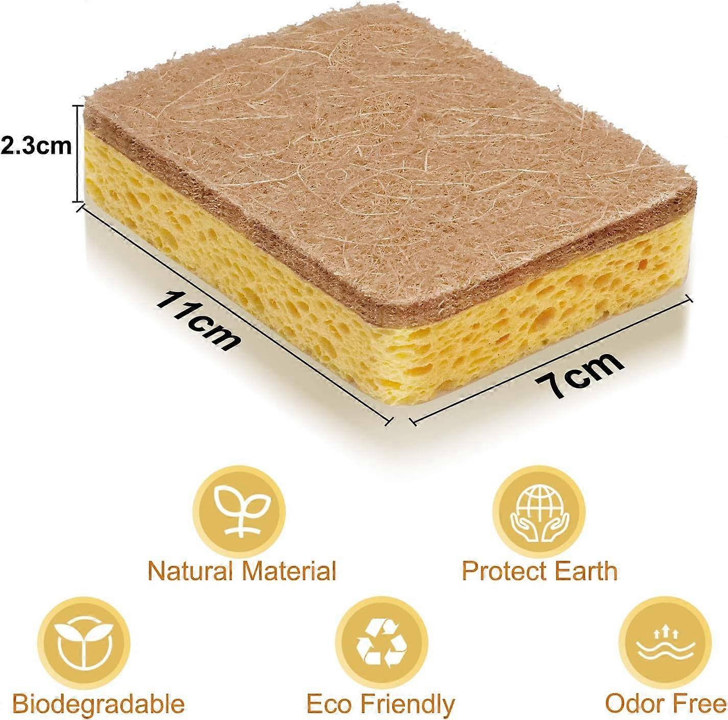 8 Pack Eco Compostable Sponge Kitchen Dish Sponge Biodegradable Washing ...