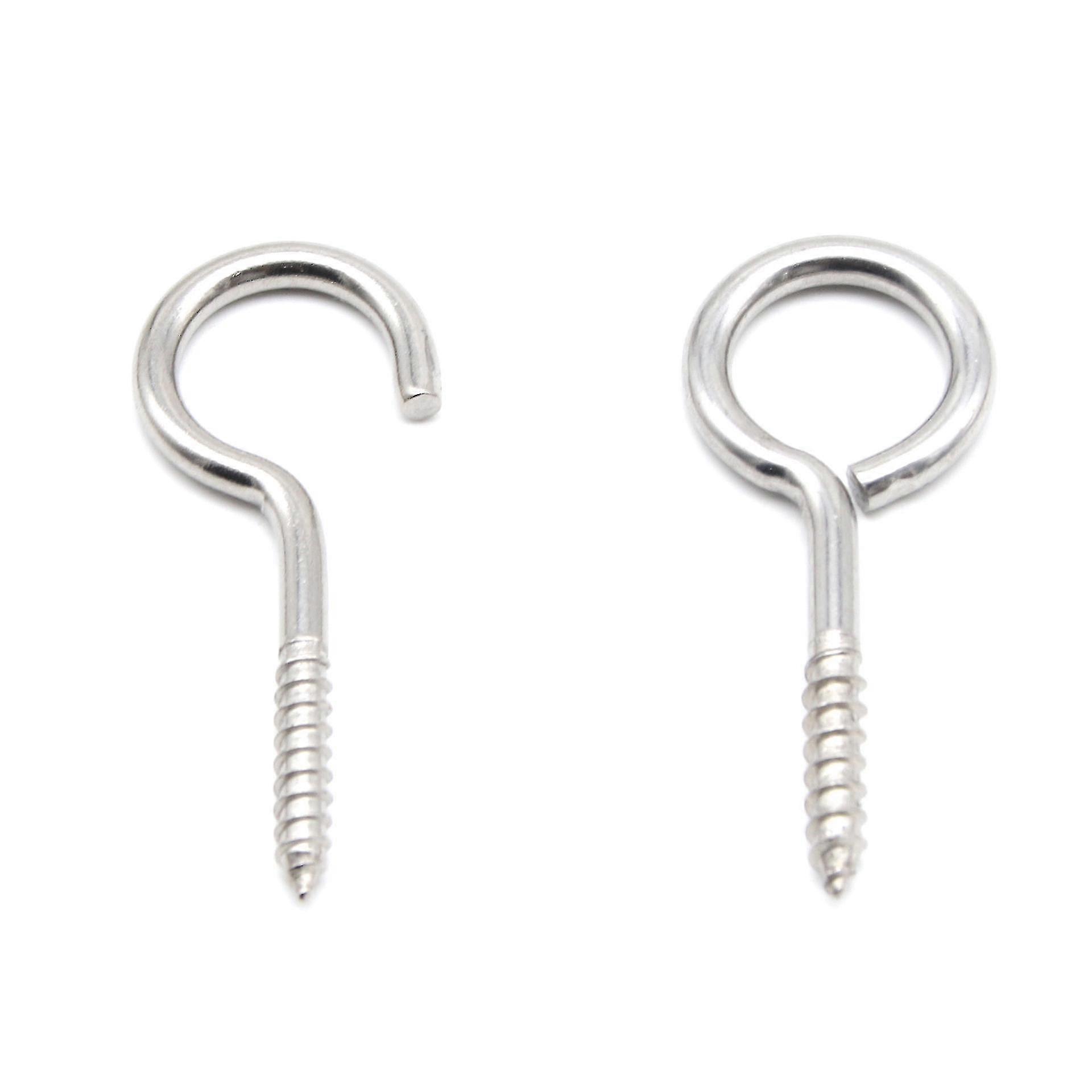 30 Pcs Stainless Steel (304) Screw-in Hooks 3 Sizes 40mm 50mm 65mm ...