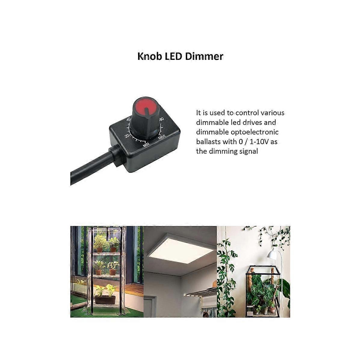 DC 0/1-10V Knob LED Dimmer, Low Voltage Passive Dimmer PWM Dimming for ...