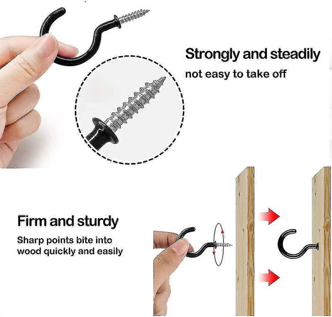 Pack Of 70 Screw Hooks, Vinyl Coated Cup Hooks, Ceiling Hooks For ...