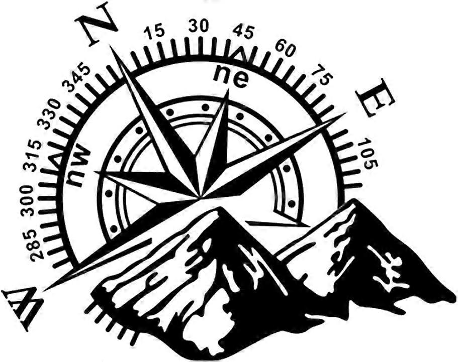Compass Sticker for Camper Van, Hood Sticker Mountain Compass Graphics ...