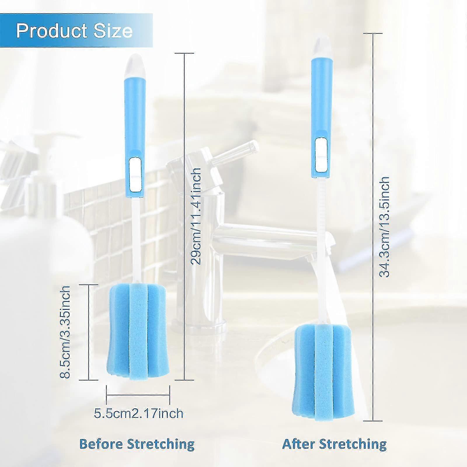 6 Pcs Sponge Bottle Brushes Adjustable Bottle Sponge Cleaning Brush ...