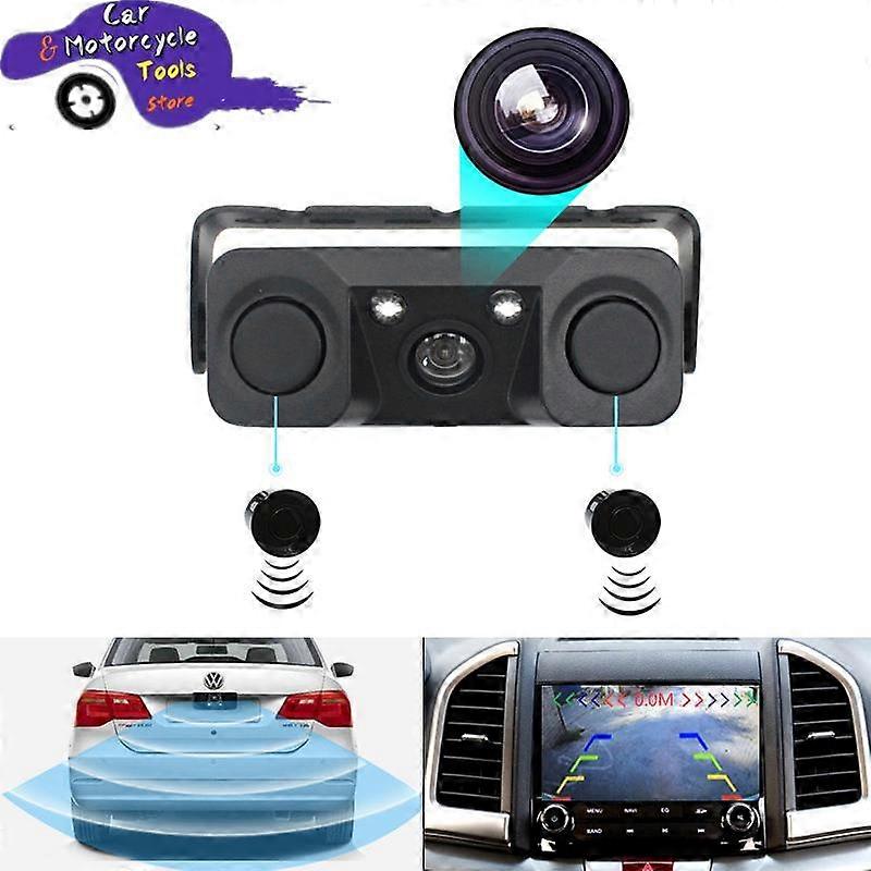 3In1 Car Night Vision Rear View Camera Parking Sensor with Transmitter ...