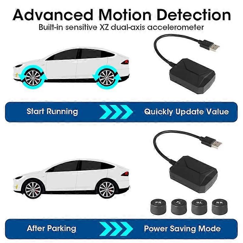 Motor Vehicle Sensors JMCQ USB Android TPMS Car Tire Pressure Alarm Monitor System For vehicle ...