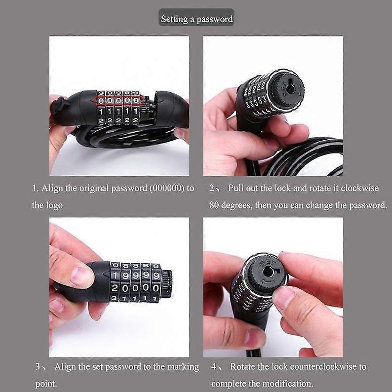 Children's Security Bicycle Lock, Colourful Combination Lock | Fruugo UK