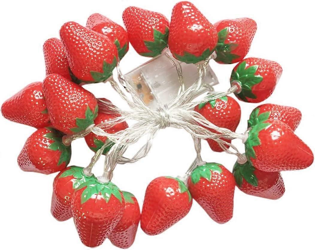20LED Fruit Strawberry String Lights Battery Powered Indoor Outdoor Lighting Lamp for Wedding ...