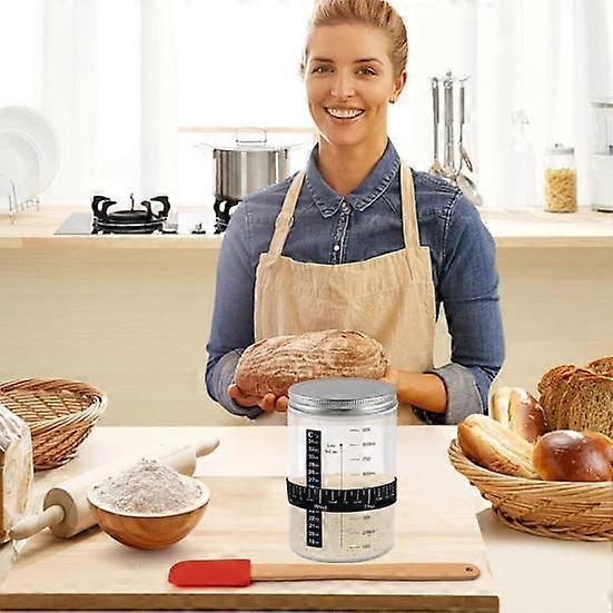 Sourdough Starter Kit with Linen Liner Cover Temperature Marking Tape ...