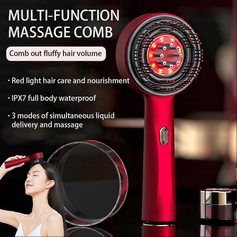 Red Light Hair Massager Multipurpose Scalp Massaging Brush with Red ...