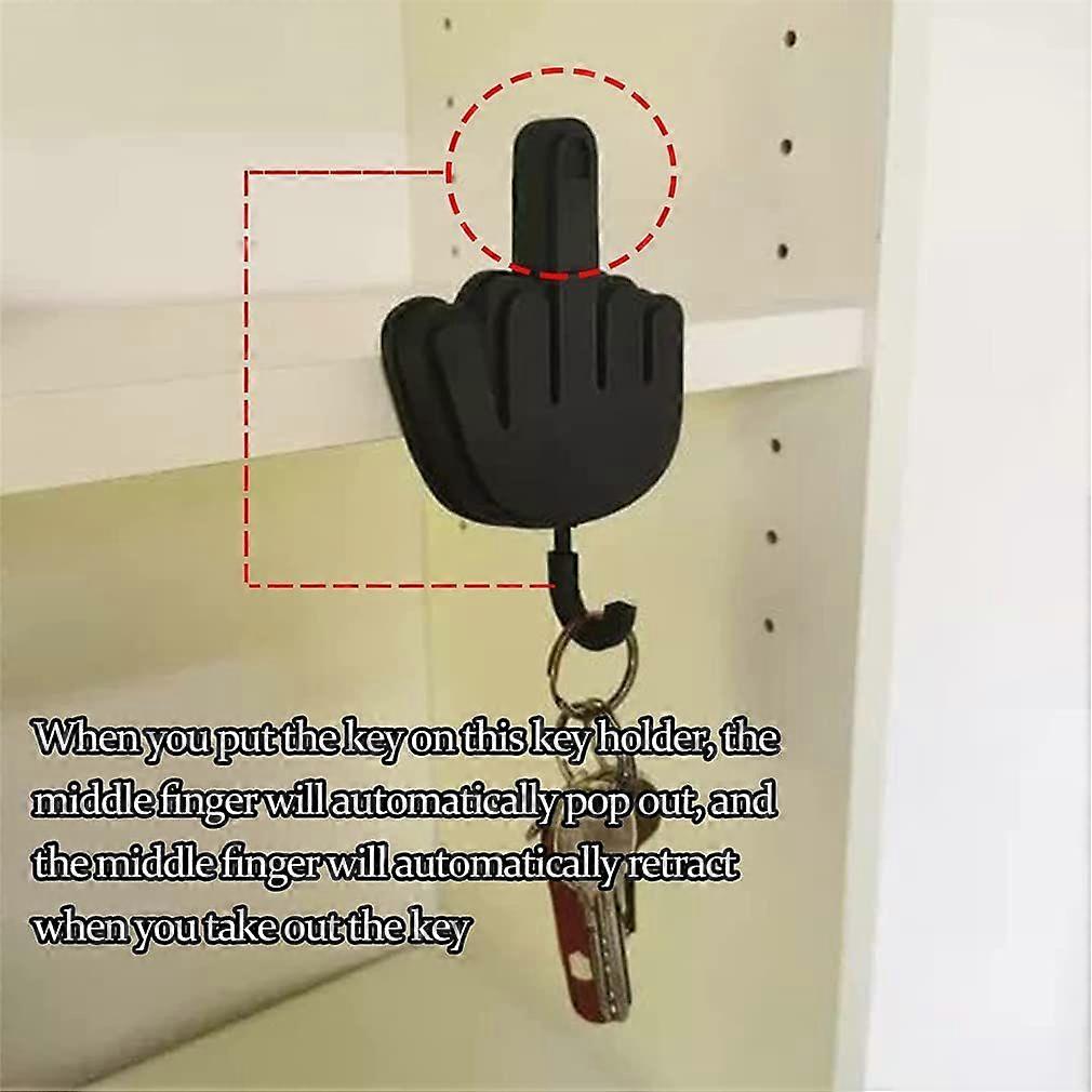 2Pcs Middle Finger Key Hanger, Self Adhesive Key Hook, Funny Middle ...