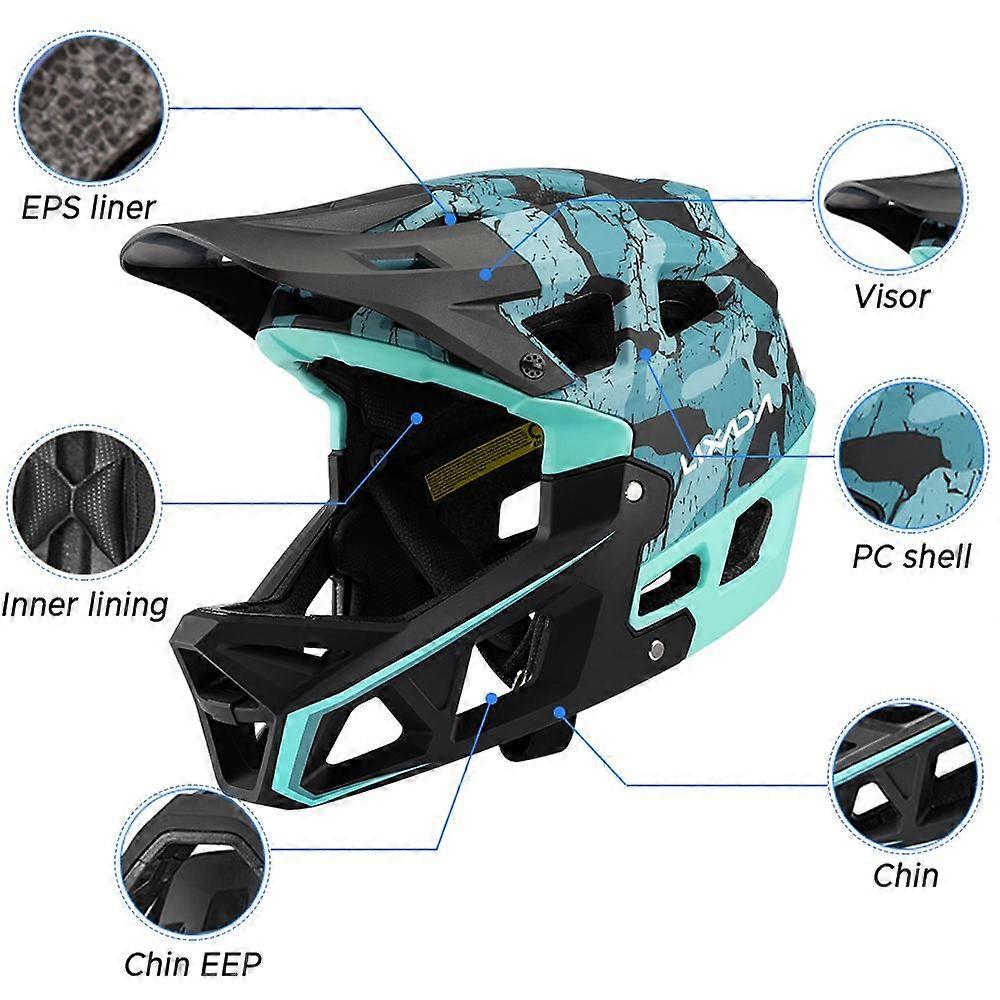 Full Face Mountain Bike Helmet Adult Racing Downhill MTB Helmet for ...