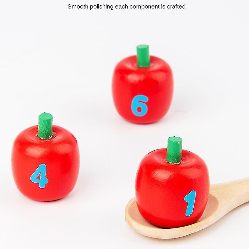 Children's Wooden Apple Picking Game, Baby Educational Toys, Digital ...