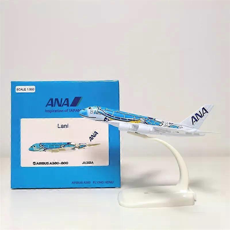 2025 New 14CM 1/500 Scale Airbus A380 Japan ANA Airlines Blue Turtle ...