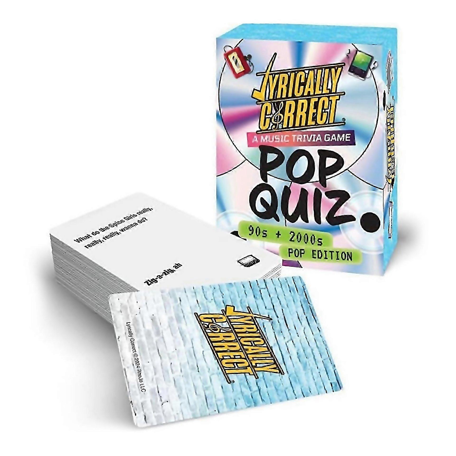 For 2526 90s 2000s Music Trivia Card Game Pop Songs Quiz Game Lyric ...
