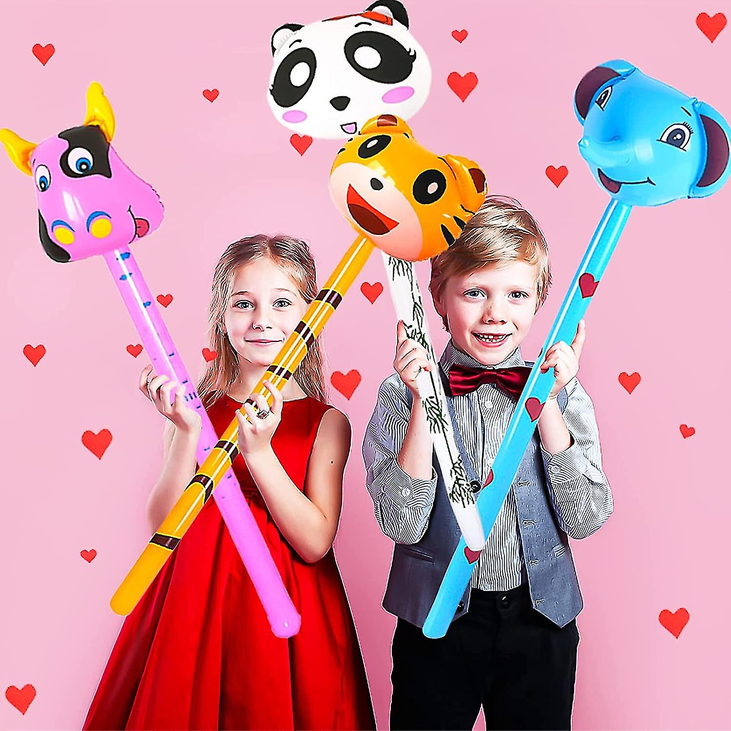 6pcs Inflatables Toys Animals Stick With Sound Jungle Safari Animals ...