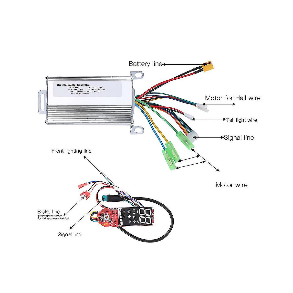 36v 350w Electric Scooter Controller Board Set With Dashboard ...