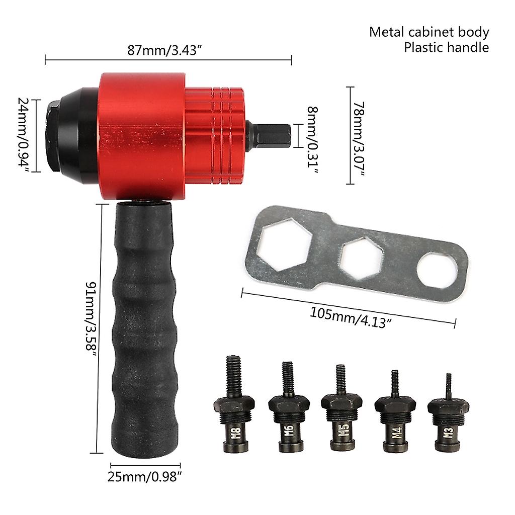Electric Rivet Guns Adapter M3-M8 Blind Rivet Riveting Tool Rivet Guns ...