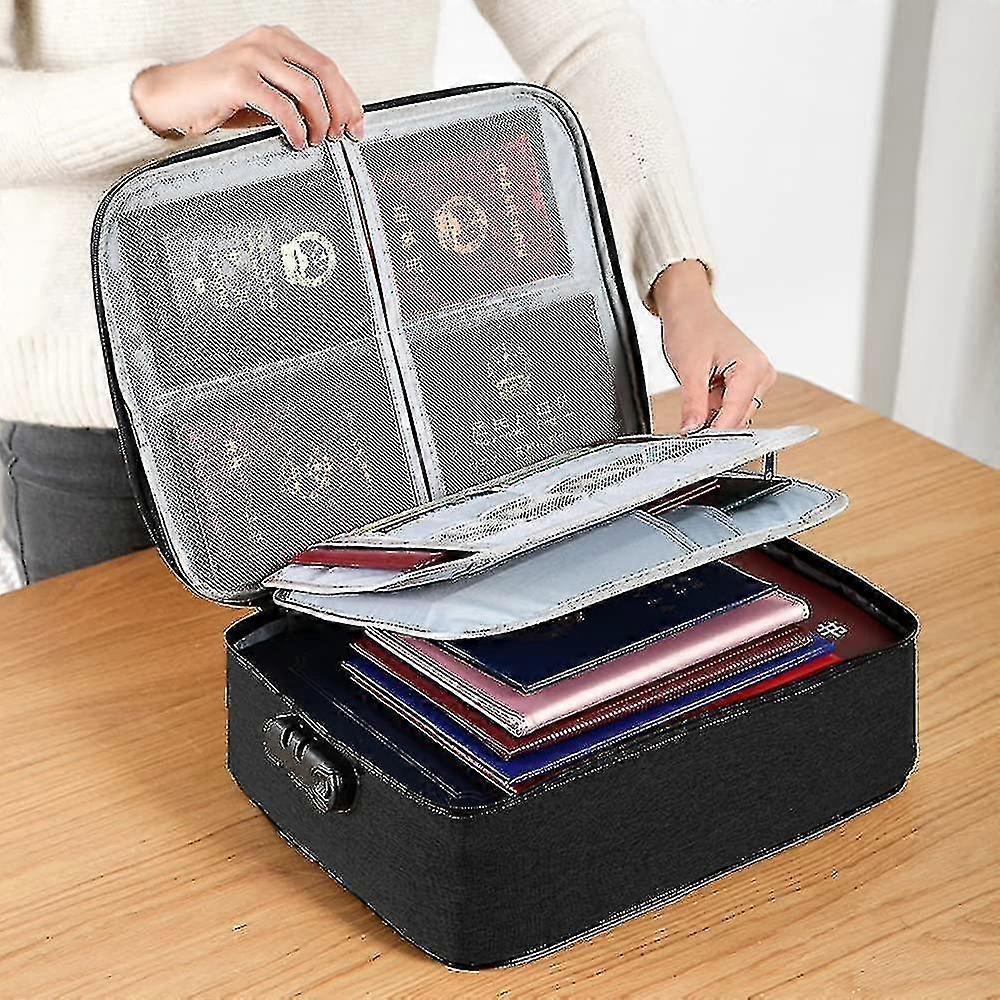 Fireproof Document Box With Lock, Fireproof Water Resistant File ...