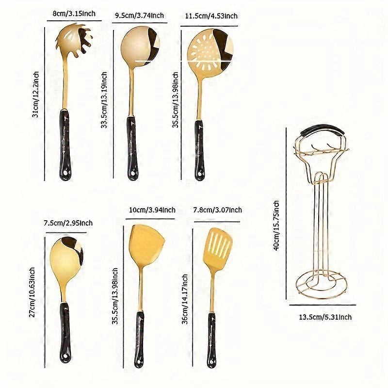 7pcs/set, Stainless Steel Utensil Set, Kitchen Utensil Set, Safety ...