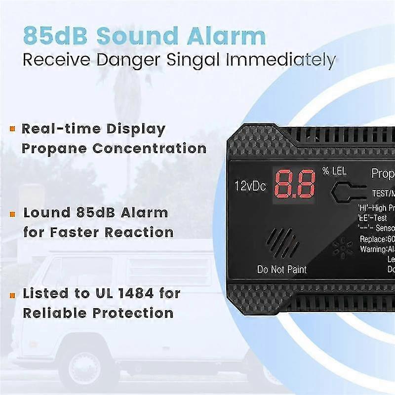 Propane Detector 12v Lpg Natural Gas Sensor Leak Alarm 85db Siren For ...