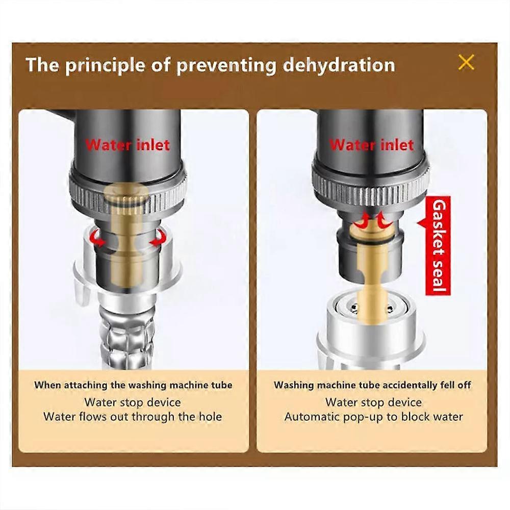 Brass Washing Machine Faucet Adapter Connector Valve Single Cold G1/2 ...